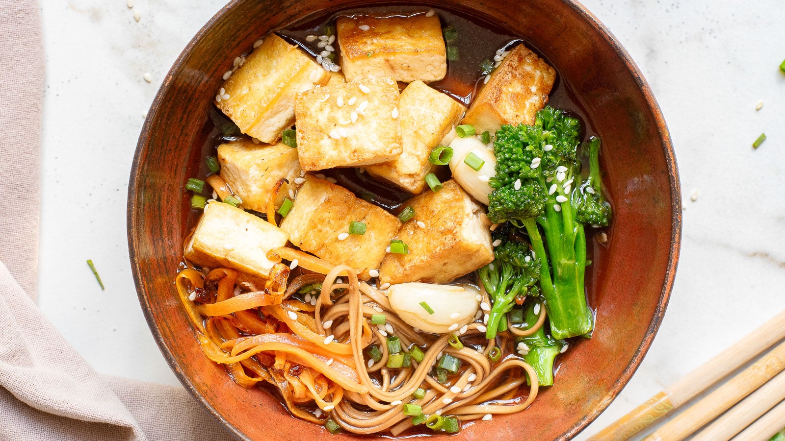 Soba Noodles in Miso Soup