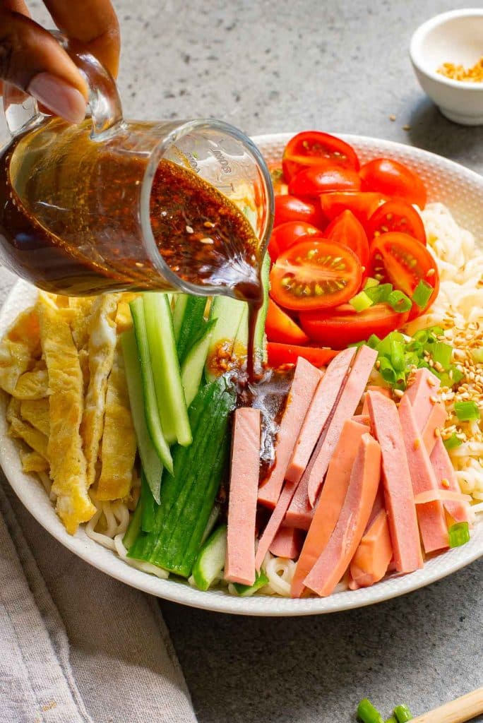 Chilled Ramen Salad or Hiyashi Chuka